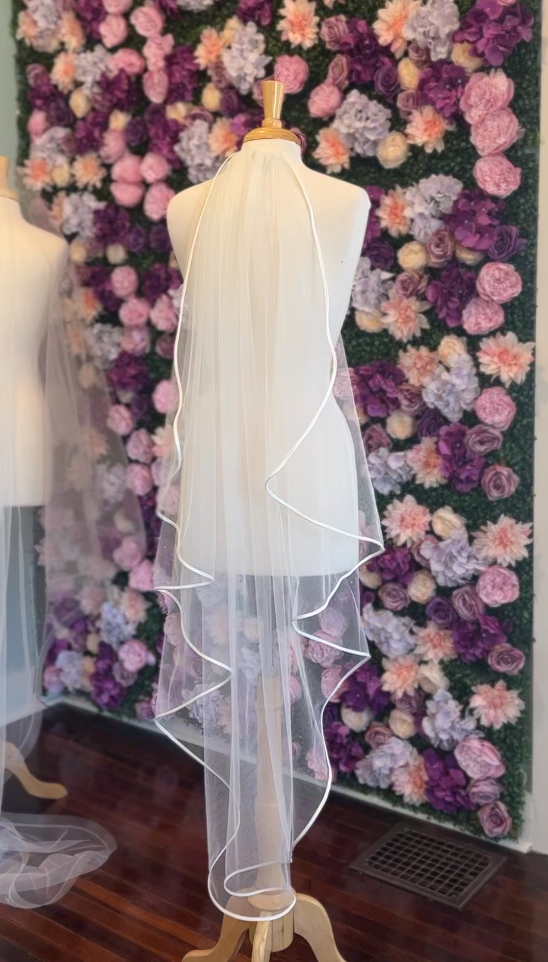 Satin Trim Angel Cut Veil – Blanca Veils